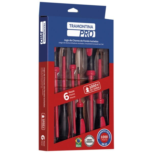 Juego de Destornilladores Aislados IEC 60900 – 6 Piezas Tramontina PRO - FerreIndustrial Ltda.